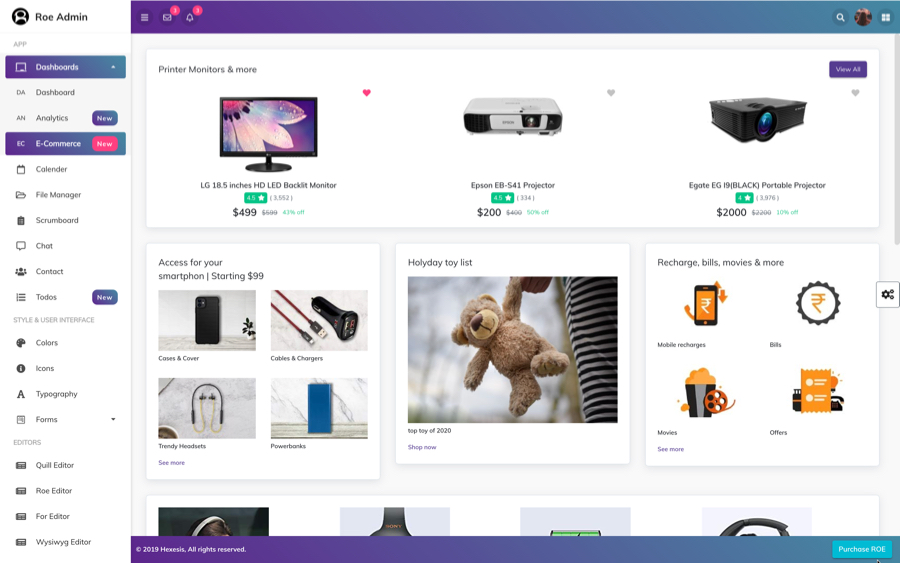 Roe - ReactJS Admin Dashboard Template by hexesis | ThemeForest